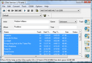 CDex gratis audio CD's rippen | Windows - Downloaden.nl